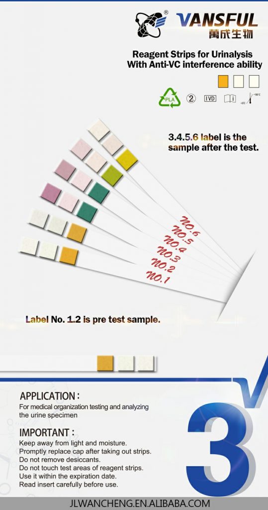 URS-3N Leukocytes,Nitrite,pH UTI urine test strip - ChangChun WanCheng ...