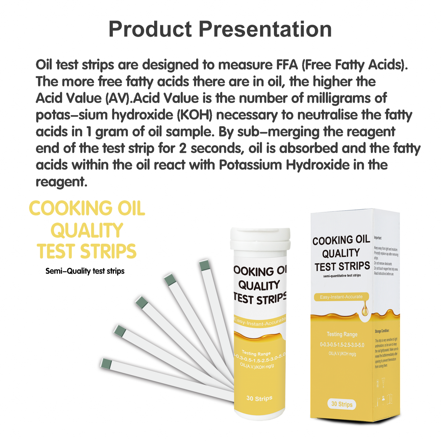 Cooking Oil Quality Test Strips - ChangChun WanCheng Bio-electron Co.,Ltd.