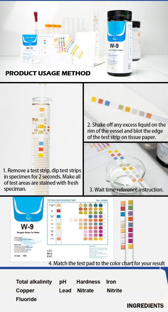 9 in 1 Water Test Strips W-9 - ChangChun WanCheng Bio-electron Co.,Ltd.
